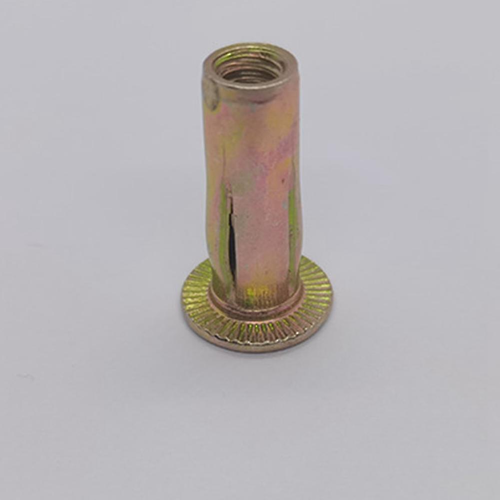 Multi-grip Rivet-nut, M8 -bulbed Carbon Steel Color--plated Flat Head ...