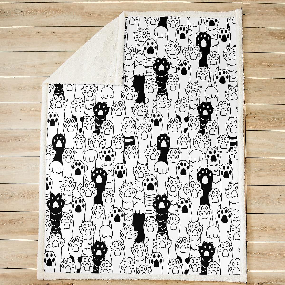 Katter Sherpa Filt Söt Tecknad Katt Tass Fleece Kasta Filt För Barn ...