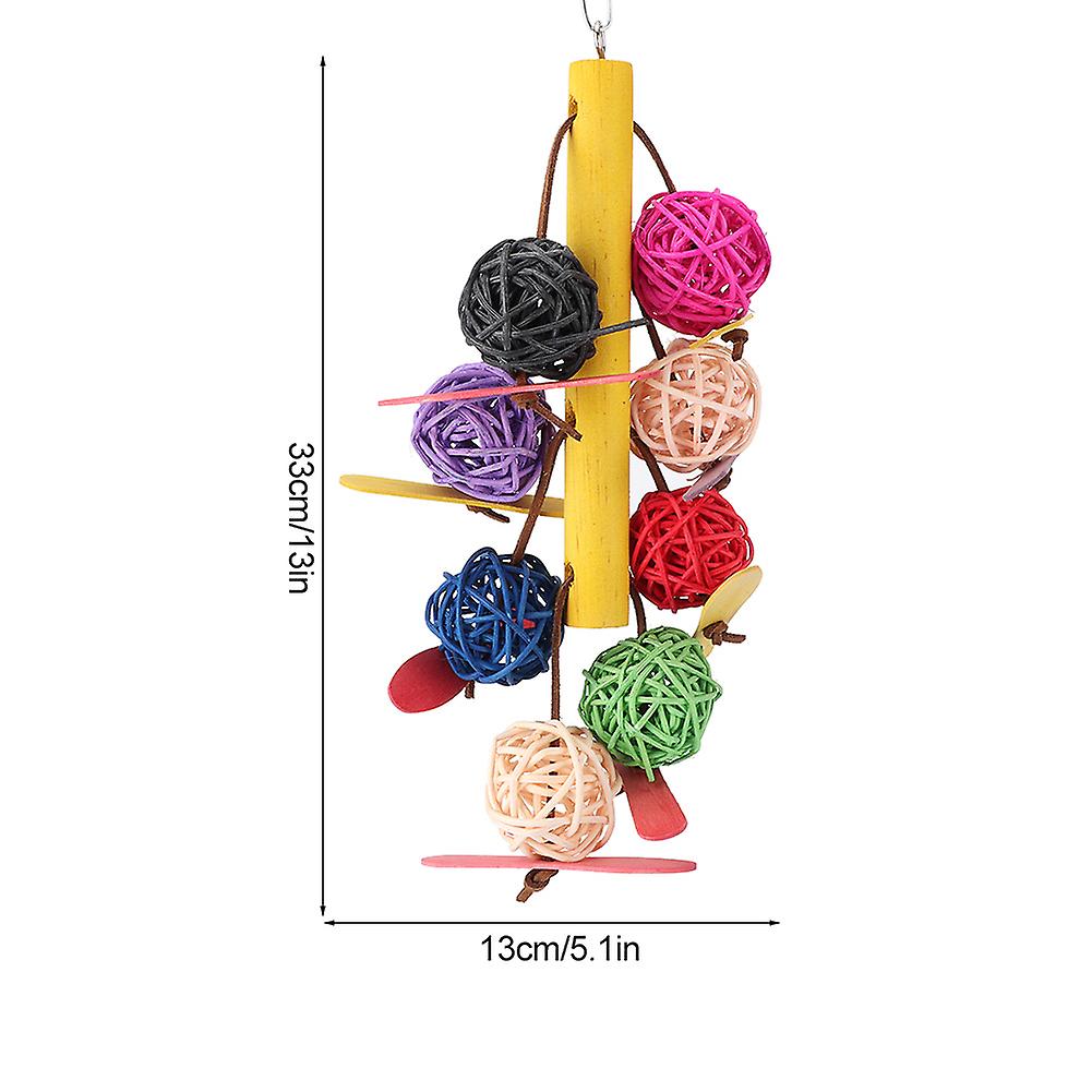Colorful Sepaktakraw String Pet Parrot Chewing Biting Toy with Hook ...