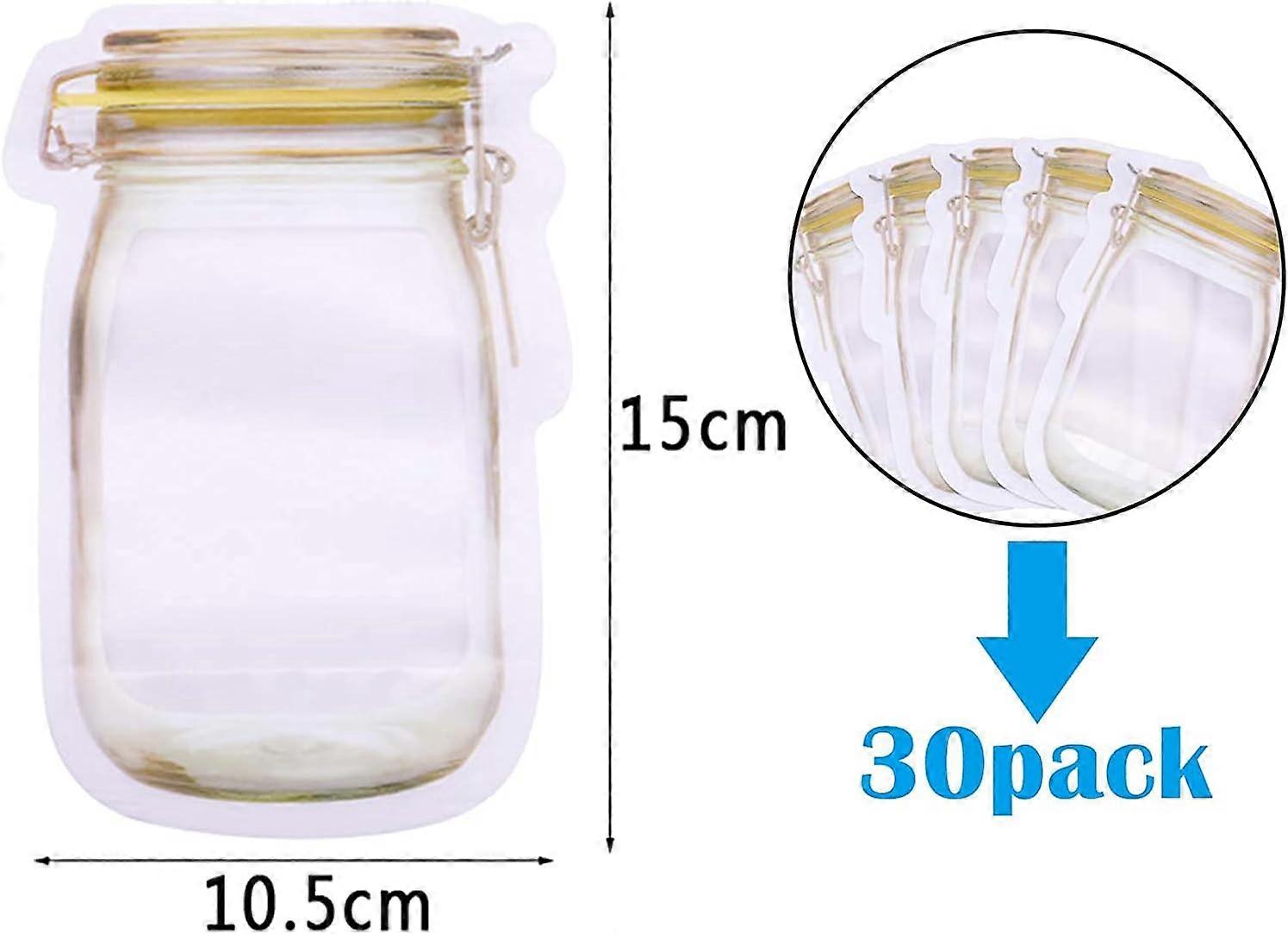 30 Pcs Mason Jar Zipper Bags, Spice storage Bags Airtight Seal Food ...
