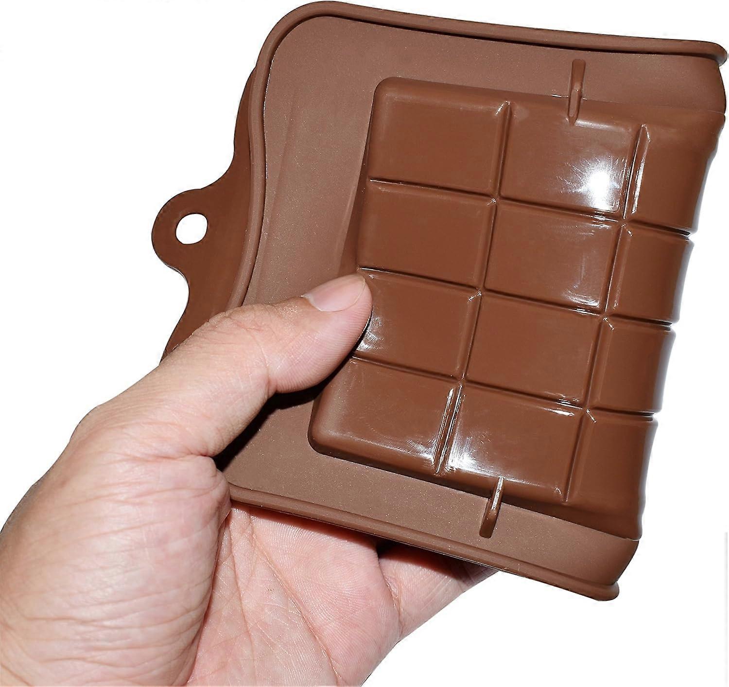4 Pack Non-Stick Food Grade Silicone Chocolate Bar Molds for Protein ...