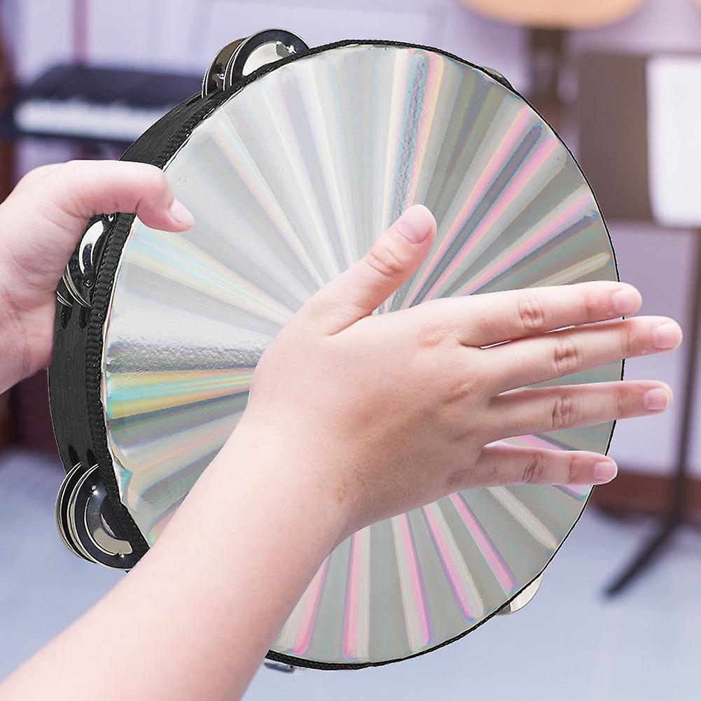 8"/ 10" Radiant tambourine handbell hand drum with double row jingles ...