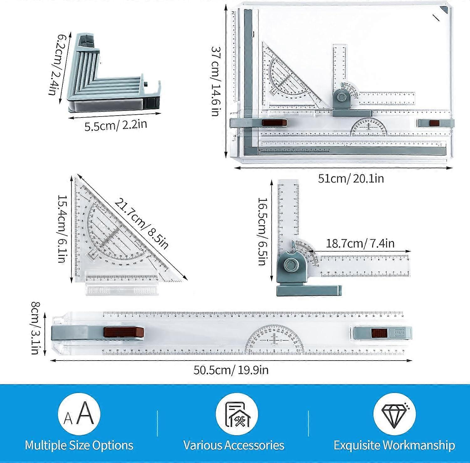 A3 drawing board set technical drawing table metric 51*37 cm | Fruugo IE