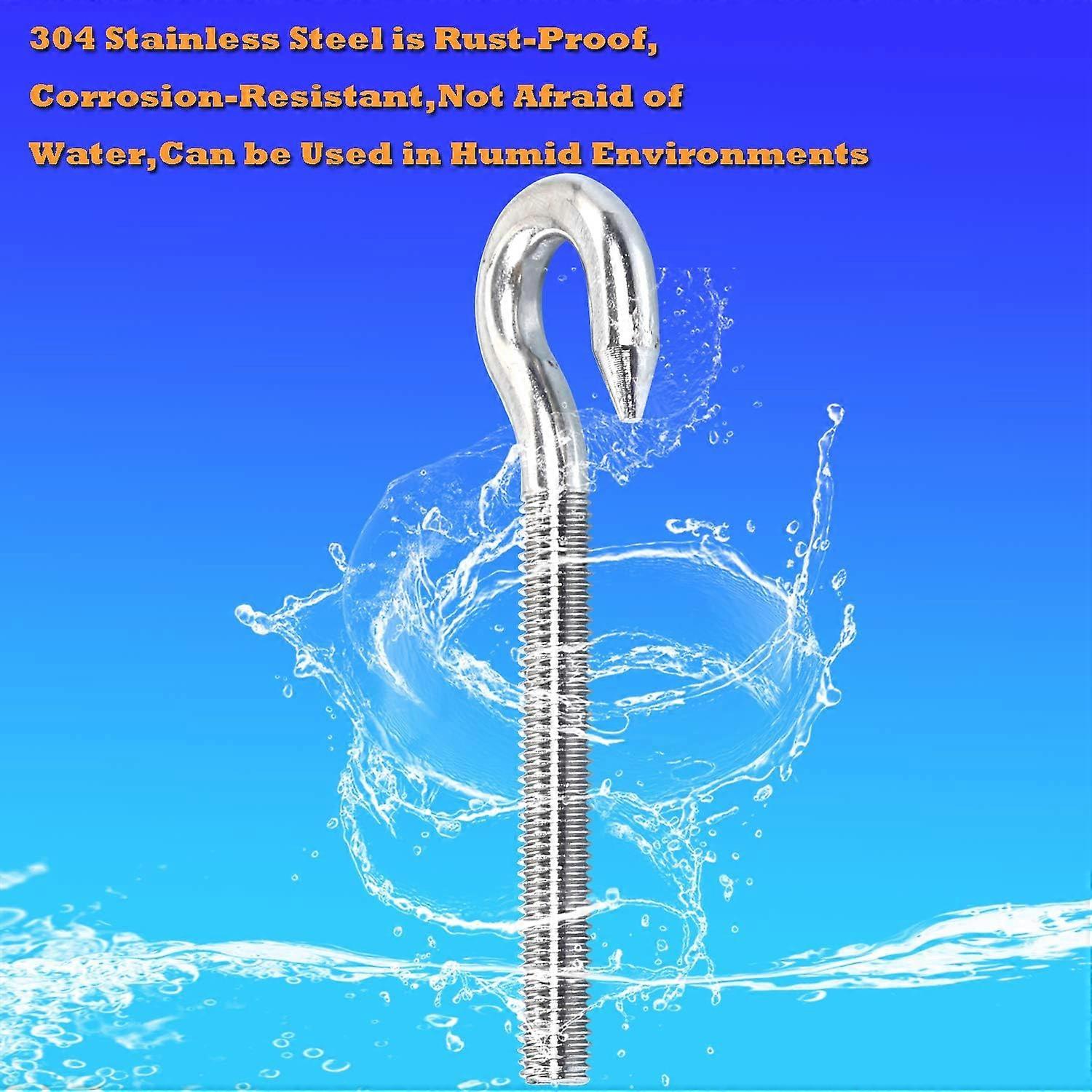 M6 Hook Bolt Screw Ring Hook 304 Stainless Steel High Hardness Steel ...