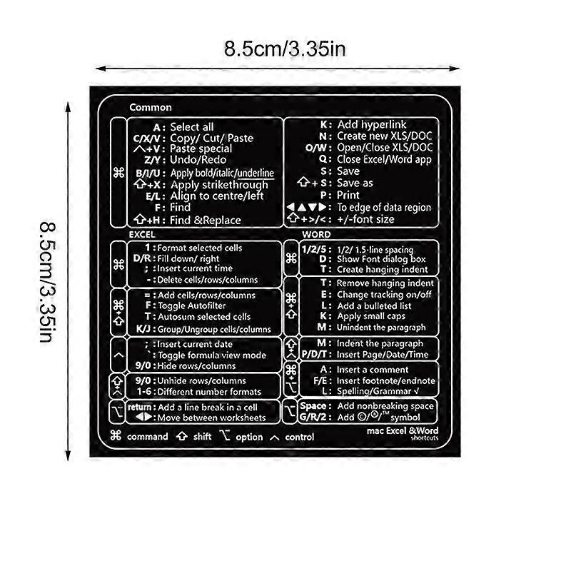 Computer Keyboard Shortcut Reference Sticker Adhesive For PC Laptop ...