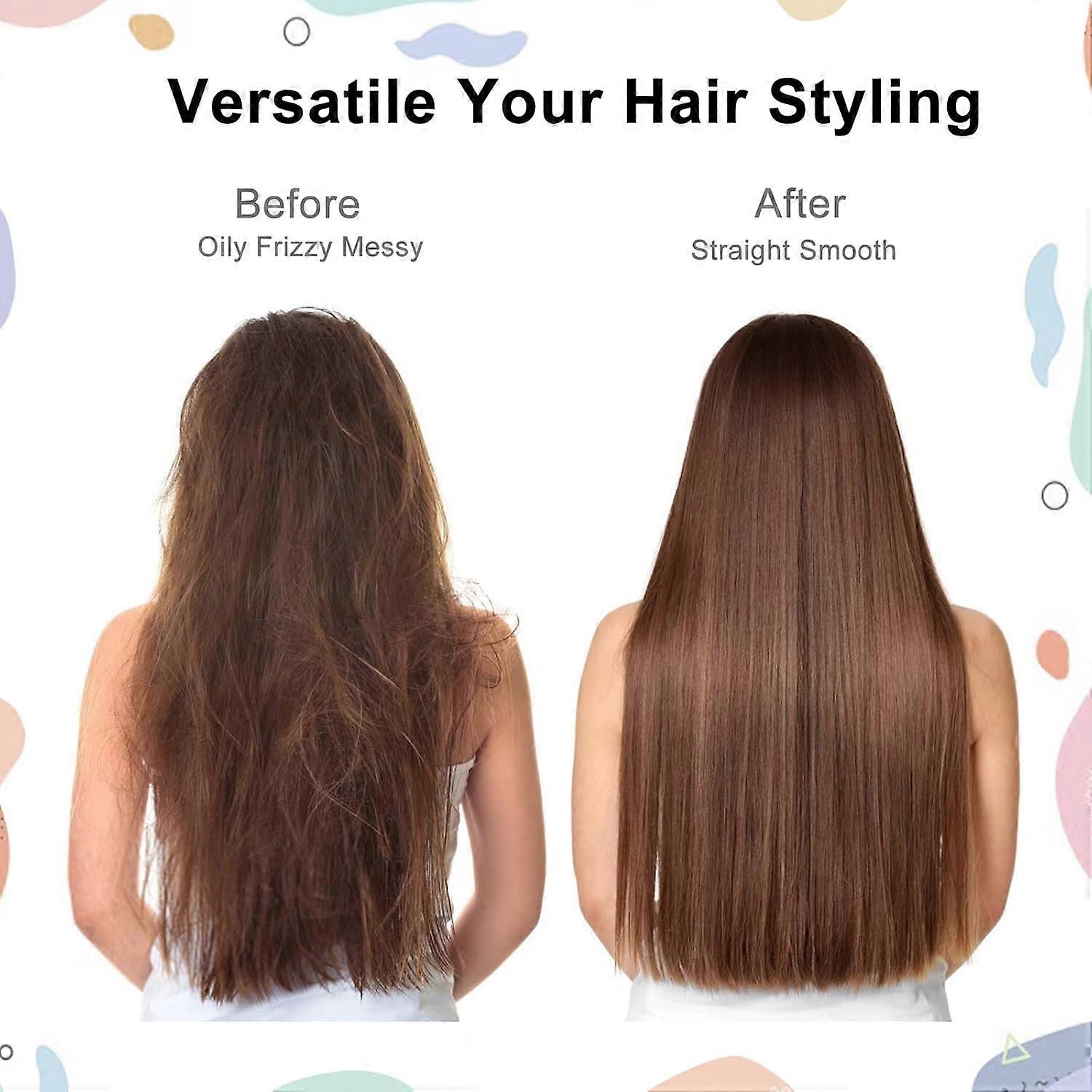 Ionic Hair Straightener Brush, Anion Hair Straightening Brush with LED ...