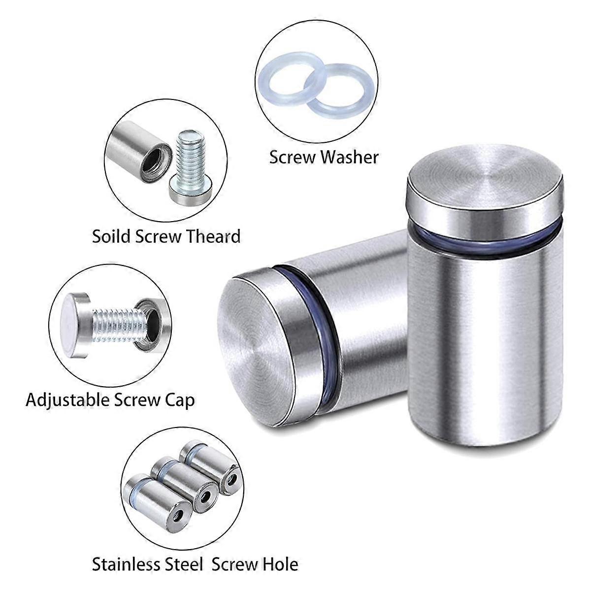 50 Pack Sign Standoff Screws, Stainless Steel Standoff Screws Kit ...