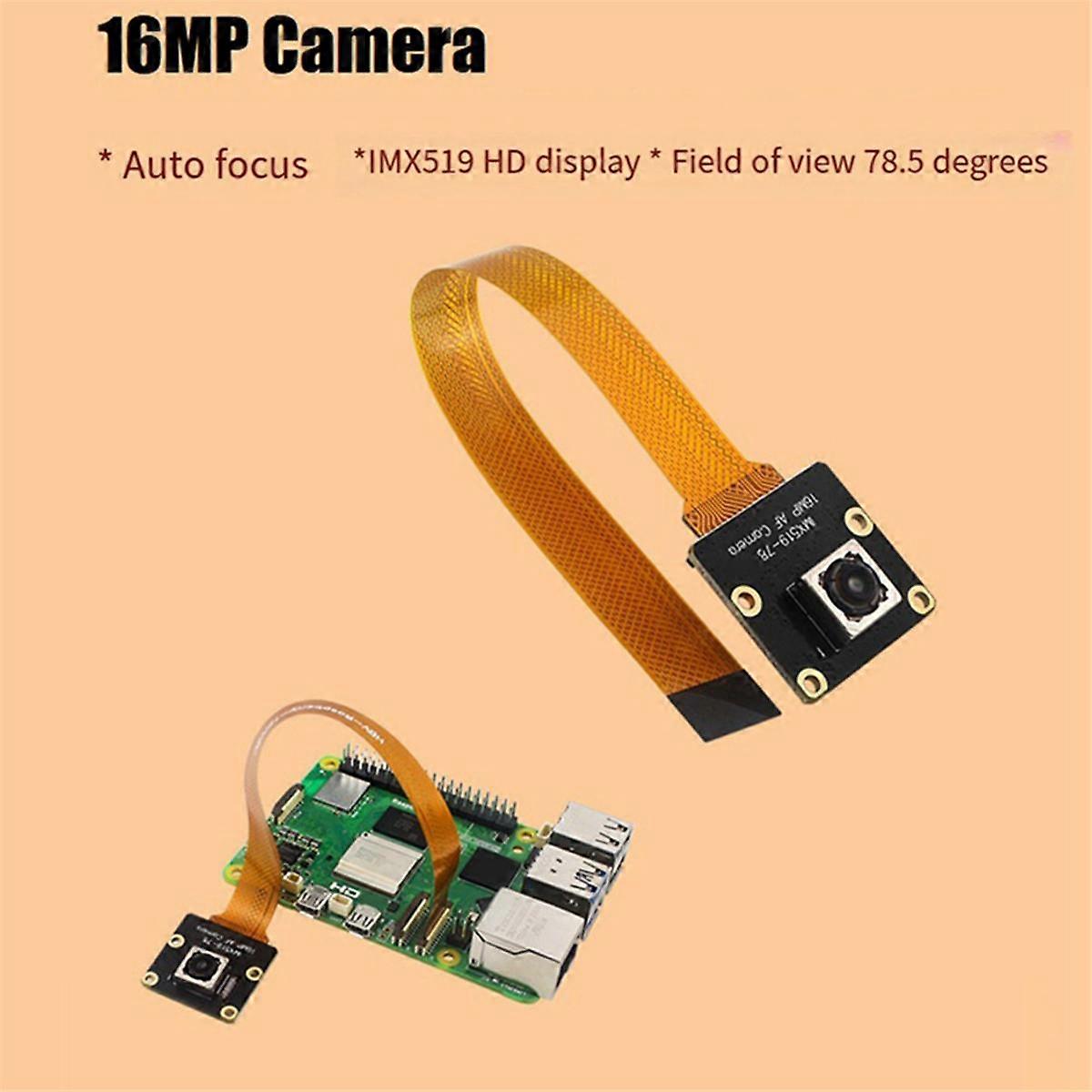 16MP Camera for Raspberry Pi5 Camera IMX519 Autofocus 78.5 4.28mm ...