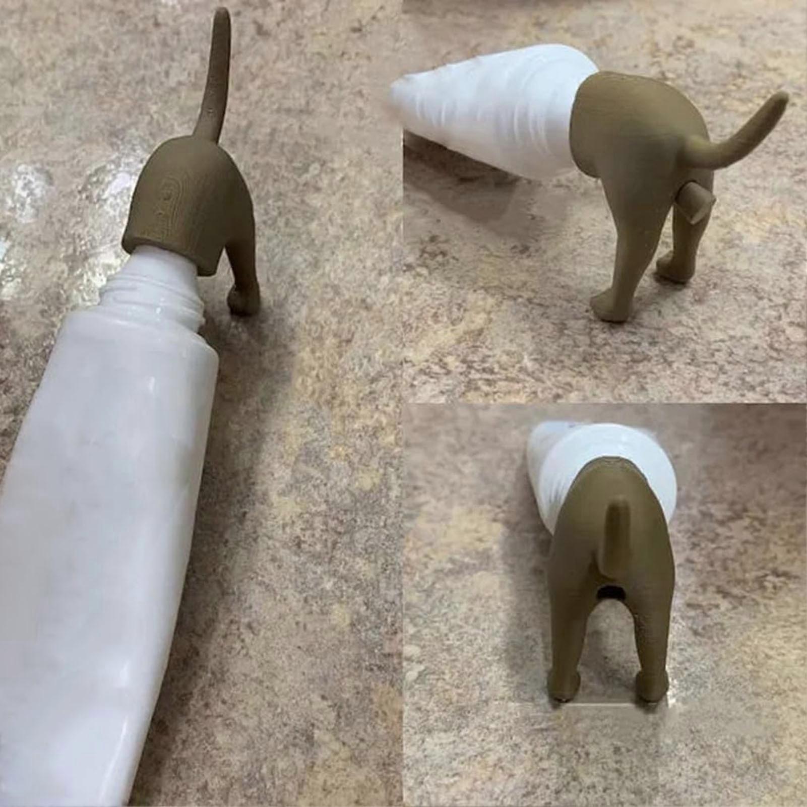 Pooping Dog Butt Toothpaste Topper Screw Cover Universal Funny Dog Butt ...