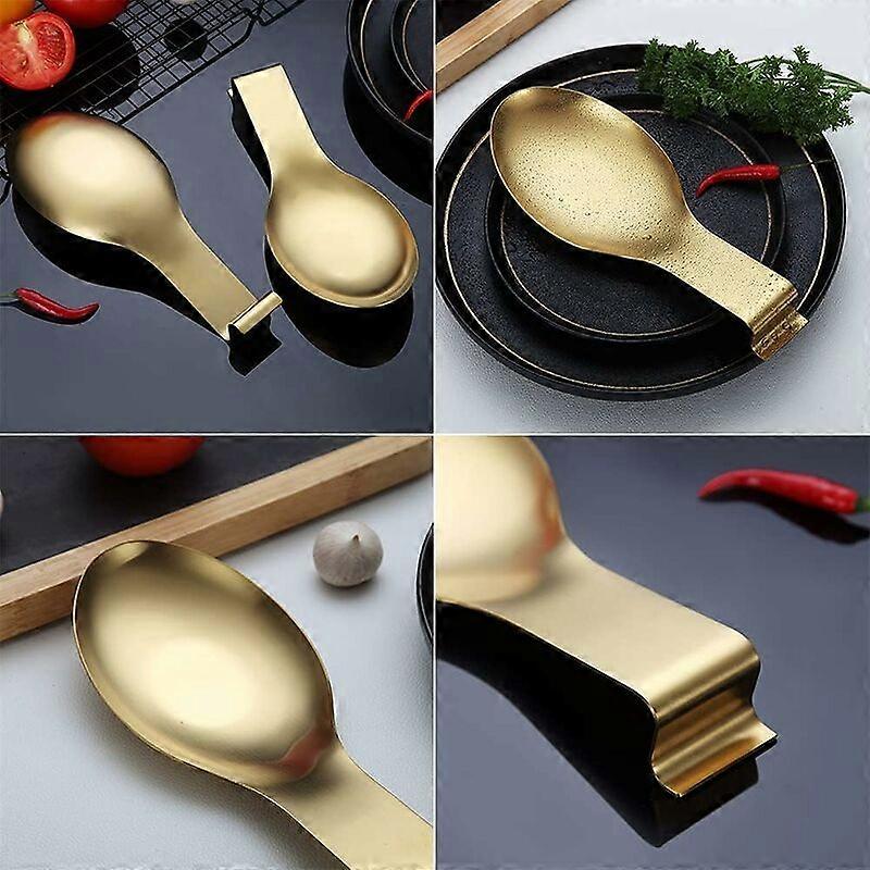 Matte Gold Spoon Rest, Stainless Steel Spoon Holder For Stove, Kitchen ...