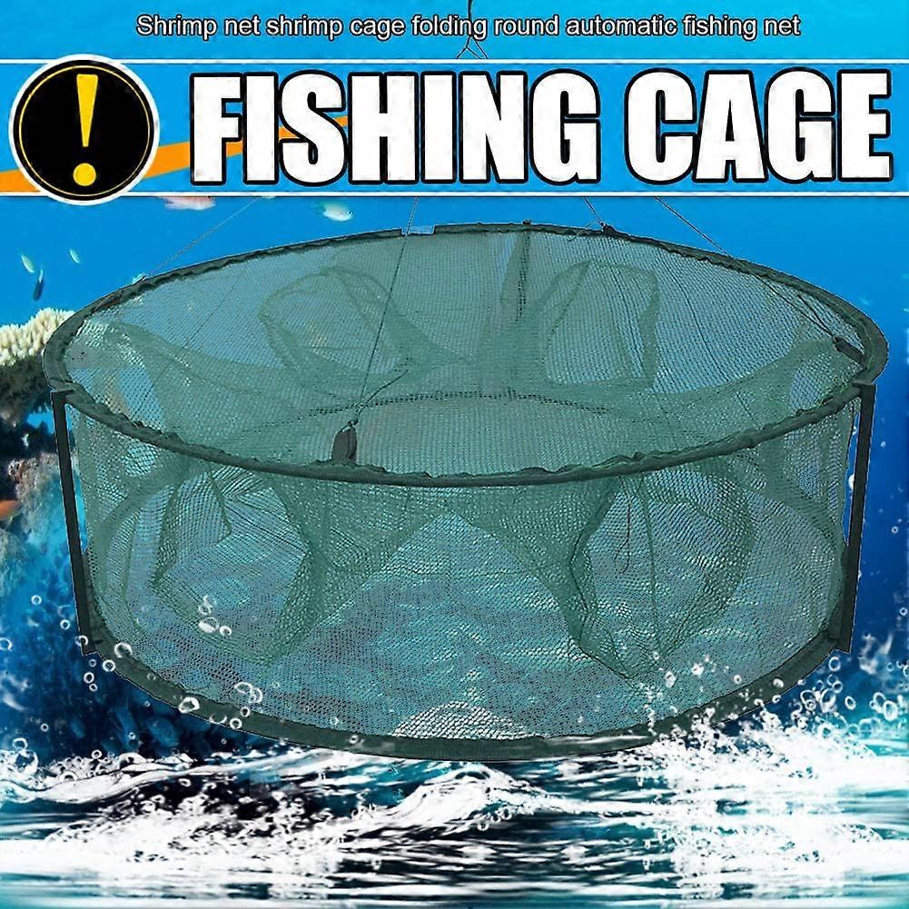 Mesh Crab Fishing Net Crayfish Lobster Shrimp Prawn Hand Trap Foldable ...