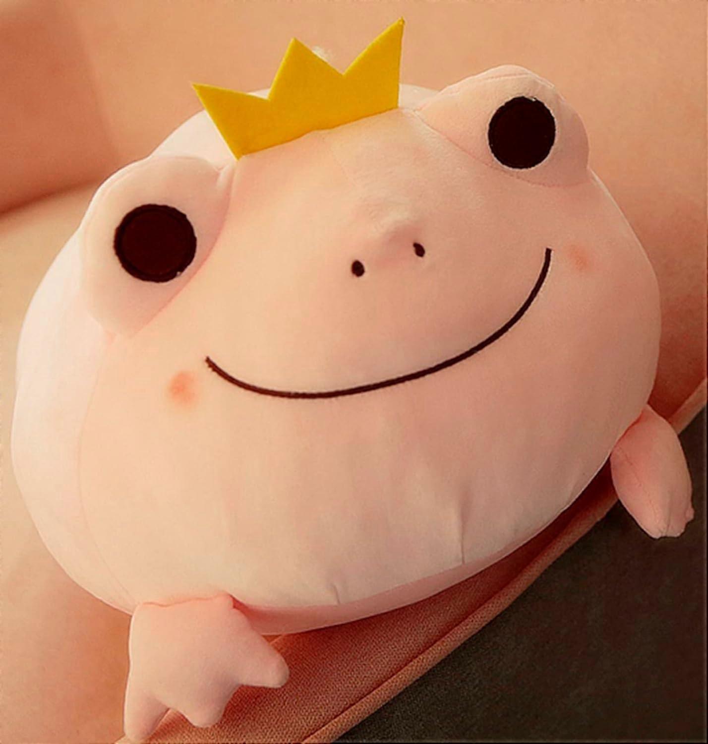 Plush Frog Stuffed Animal Frog with Crown Hugging Pillow Froggy ...