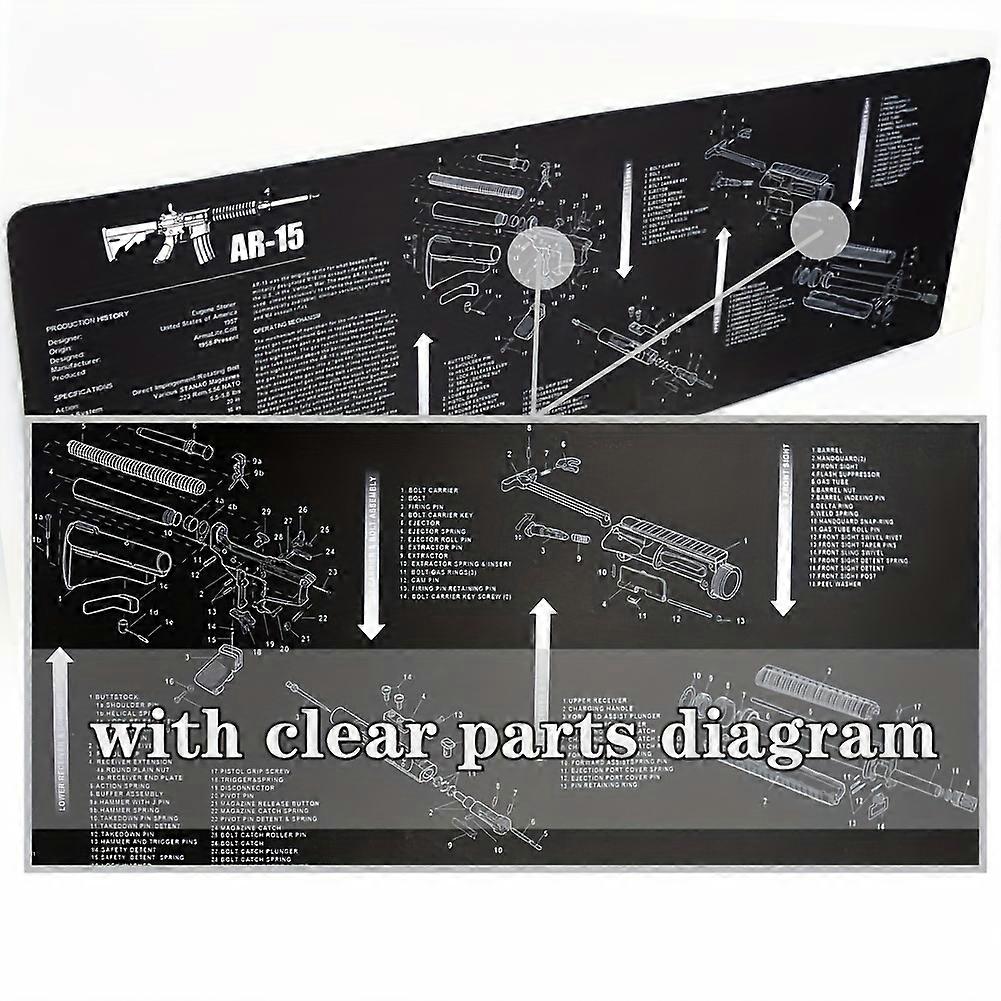 Gun Cleaning Mat with Parts Diagram and Mouse Pad - Perfect for AR15 ...