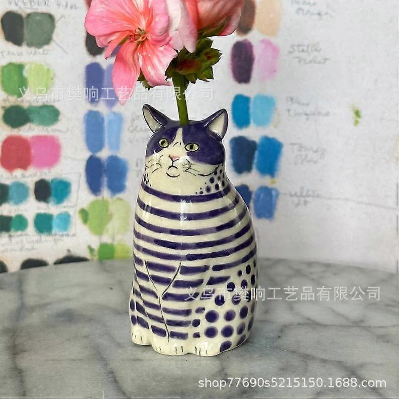 Cute Polka Dot Cat Vase,Cat Lovers Gift,Funy Cat Flower Vase Unique ...