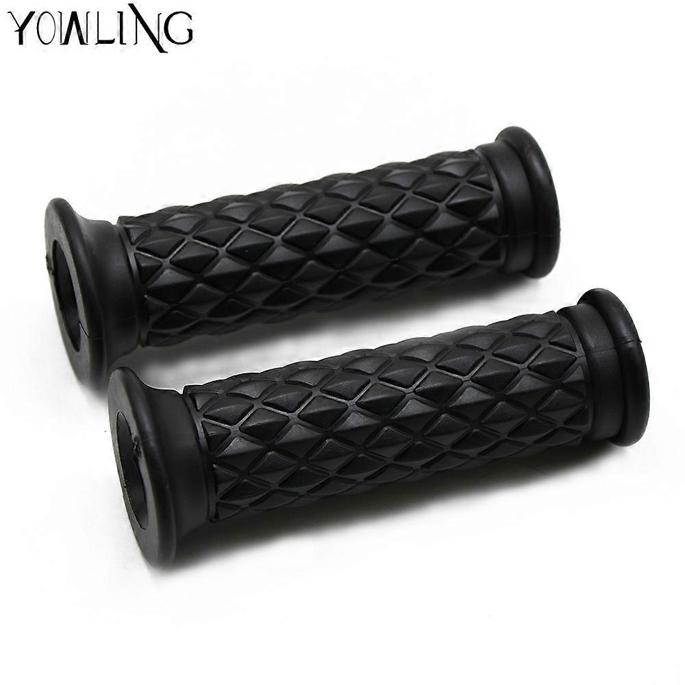 Motorcycle 7/8 Retro Vintage Rubber Handlebar Hand Grips Bar End for ...
