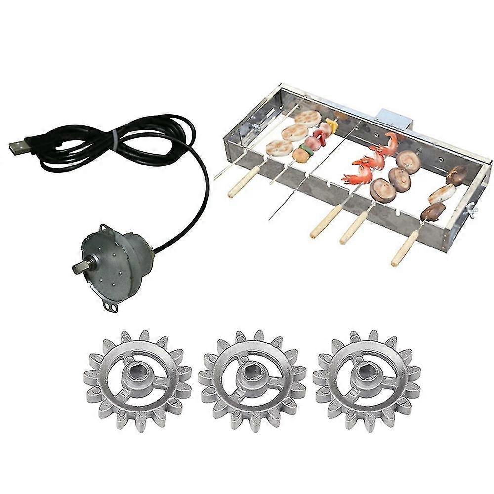 Automatic Rotisserie Grill Tools Metal Bbq Rotary Frame Gear With Usb ...