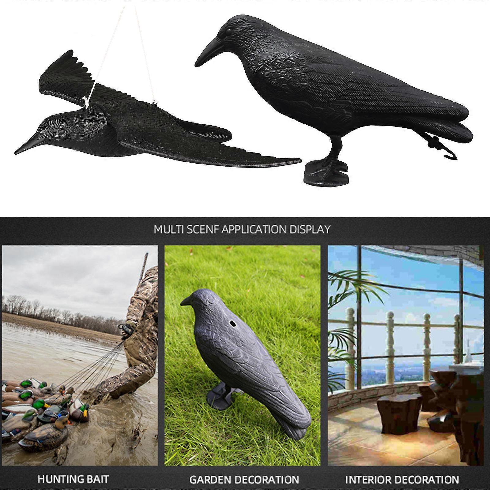 Crow Decoys Crow Black Realistic Crow Simulated Plastic Standing Crow ...