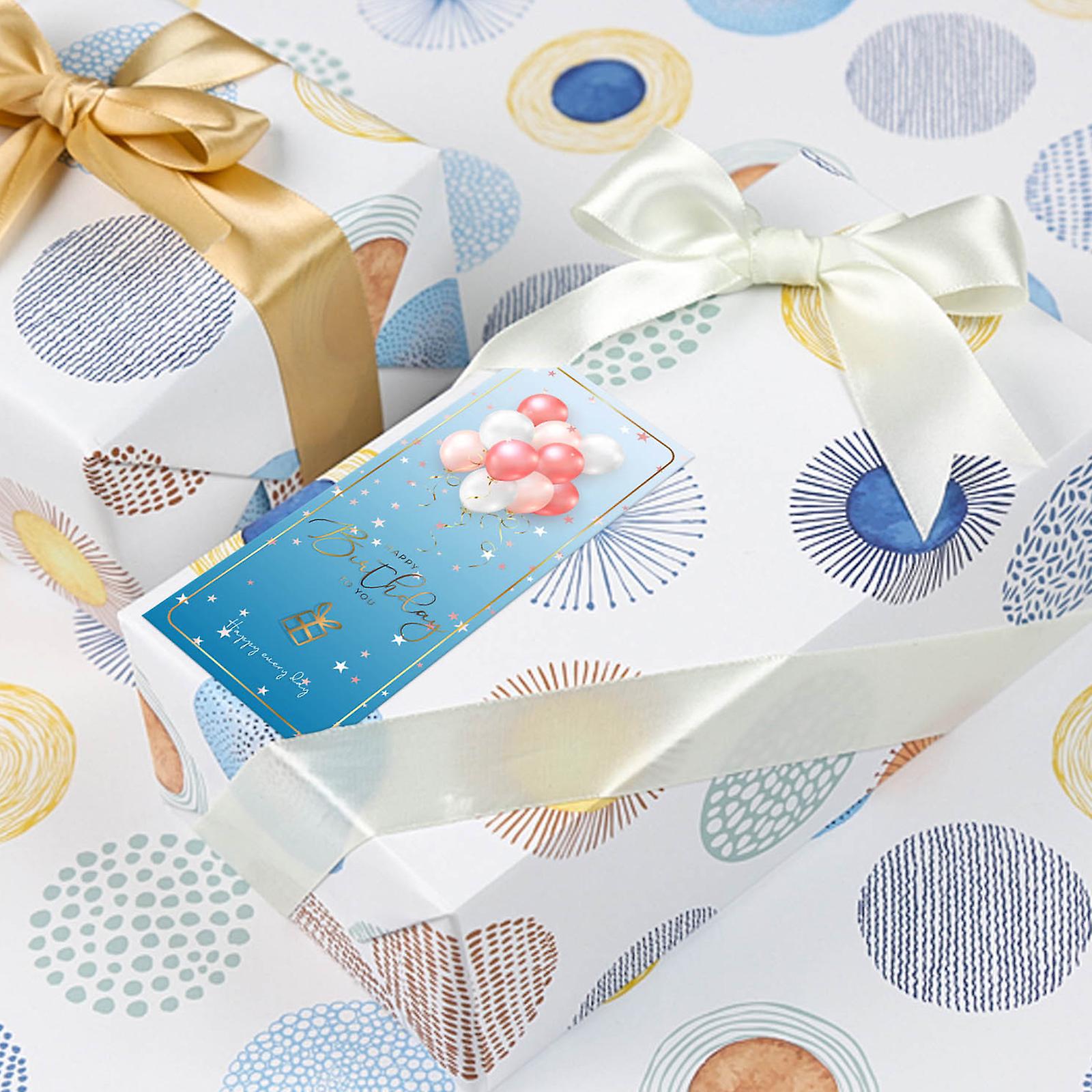 50pcs Happy Birthday Stickers Rectangle Gift Box Sealing Labels ...