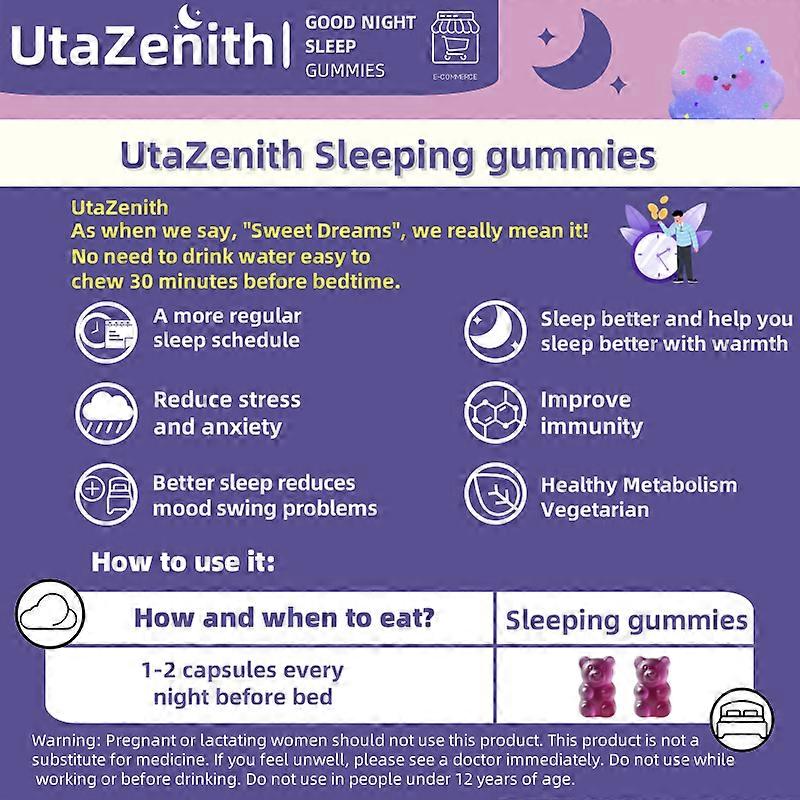 UtaZenith Sleep Gummies for Creative Minds - 120 Gummies with Huperzine ...