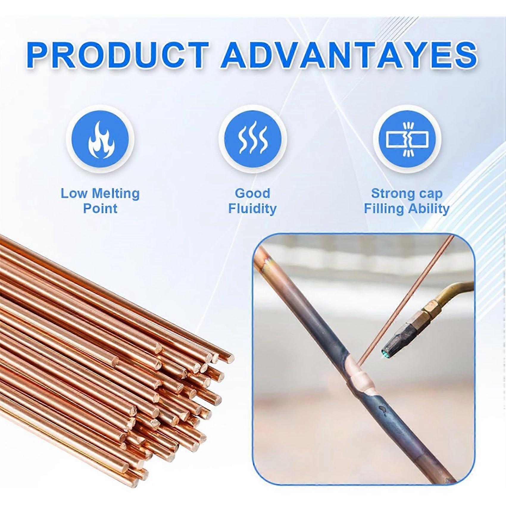 90 Copper Brazing Rods, Low Melting Point and High Fluidity Phosphor ...
