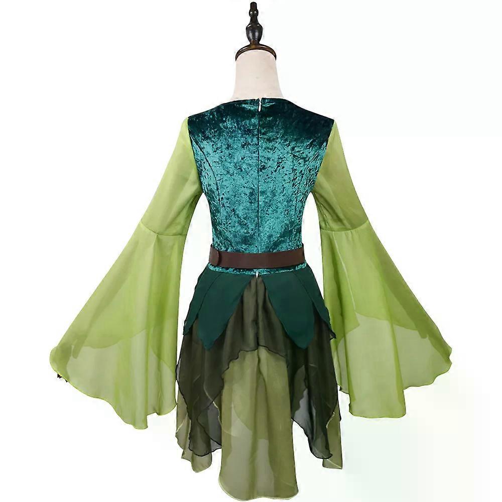 Female Green Irish Elf Costume Medieval Wizard Magic Cosplay | Fruugo UK