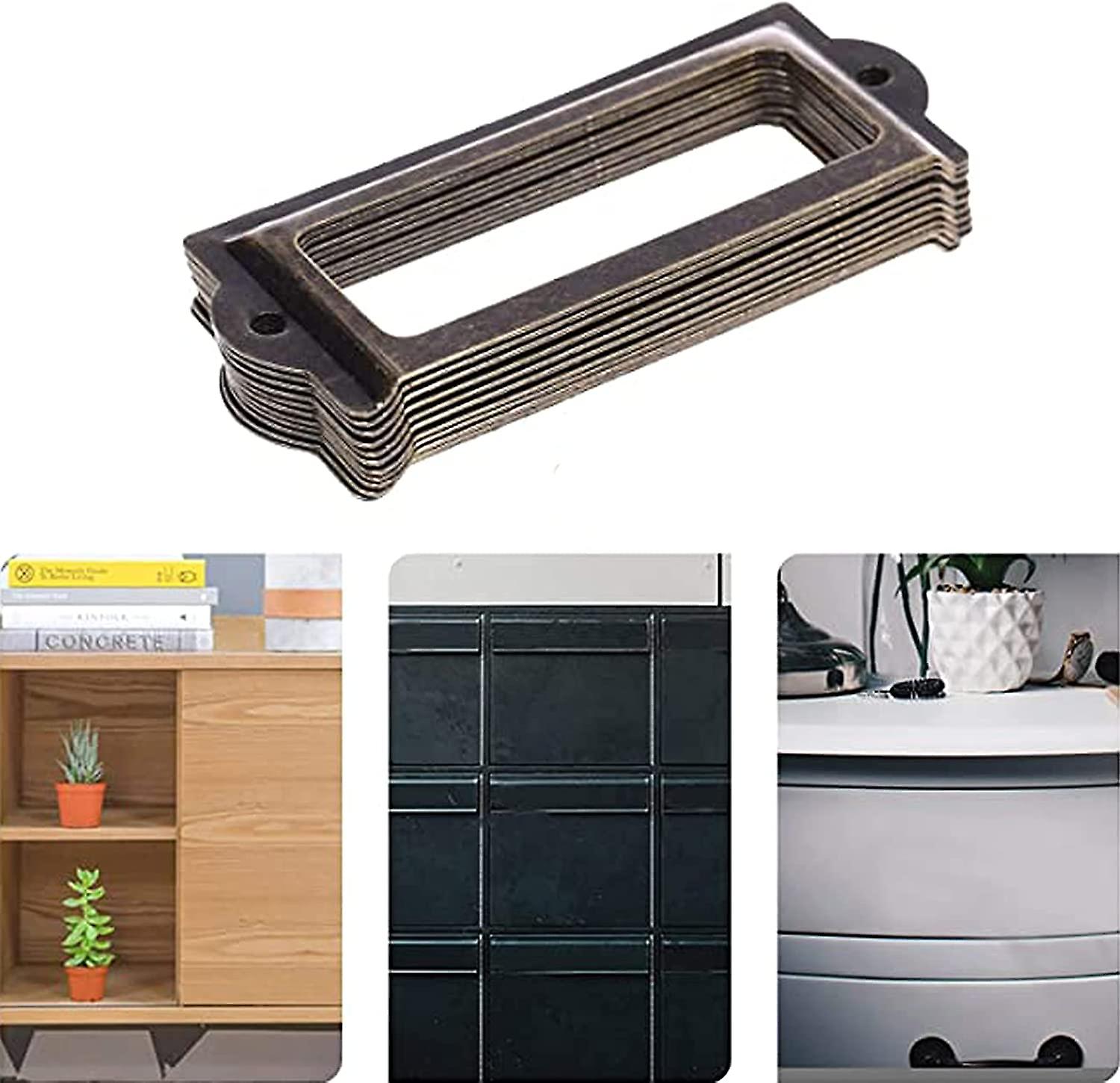 50 Pieces Frame Label Holders, Metal Label Holders, Drawer Name Card ...