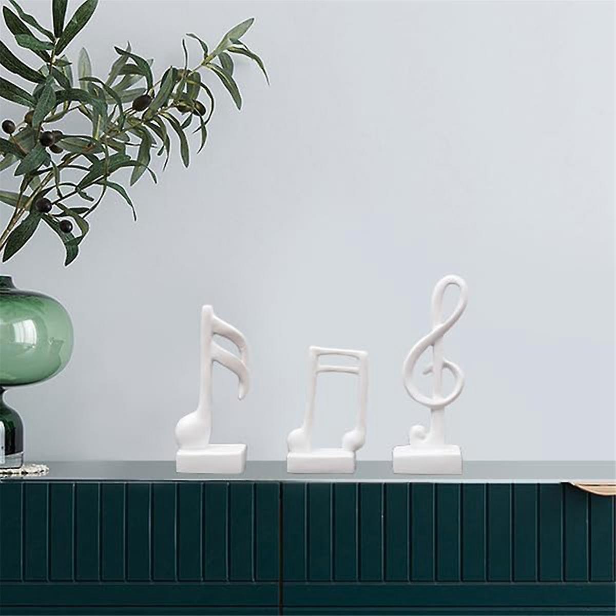 3Pcs Music Note Decor, Gifts Musical Figurine Modern Statue Sculpture ...