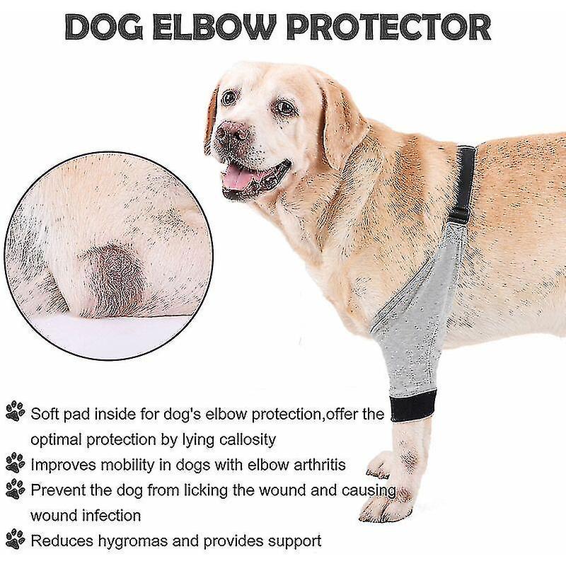 Dog Elbow Pads Adjustable Front Leg Covers Pet Surgery Injury Recovery ...
