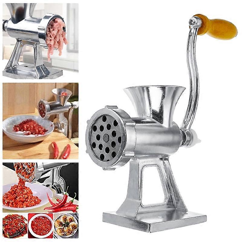 Stainless steel manual meat mincer, sausage mincer, hand mincer with ...