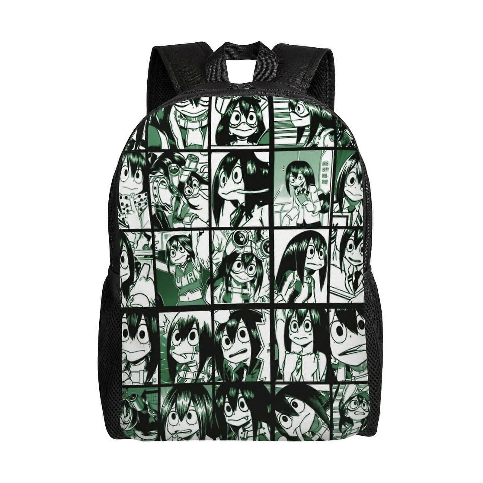 Tsuyu Asui Anime Backpack Cartoon Travel Bags 3D Printed Casual ...