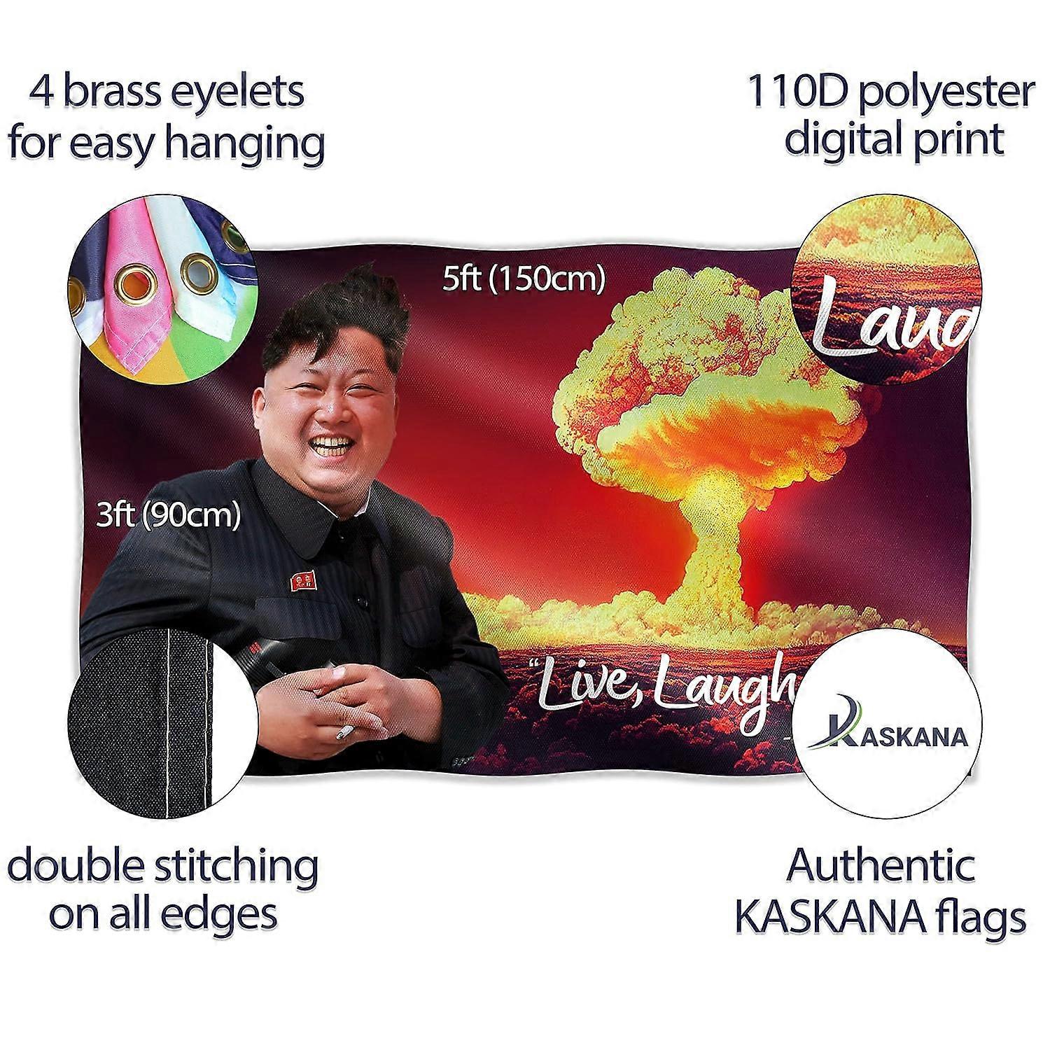 Kim Jong Un Live Laugh Love Flag Funny Meme Flag for Bedroom or College ...