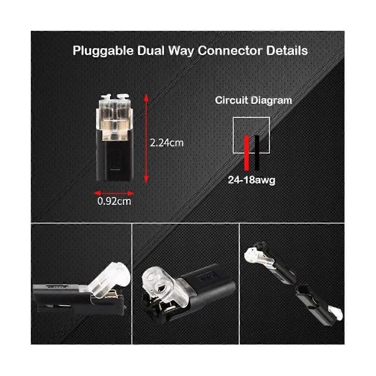 50PCS Double-Wire Plug-in Connector with Locking Buckle,Pluggable ...