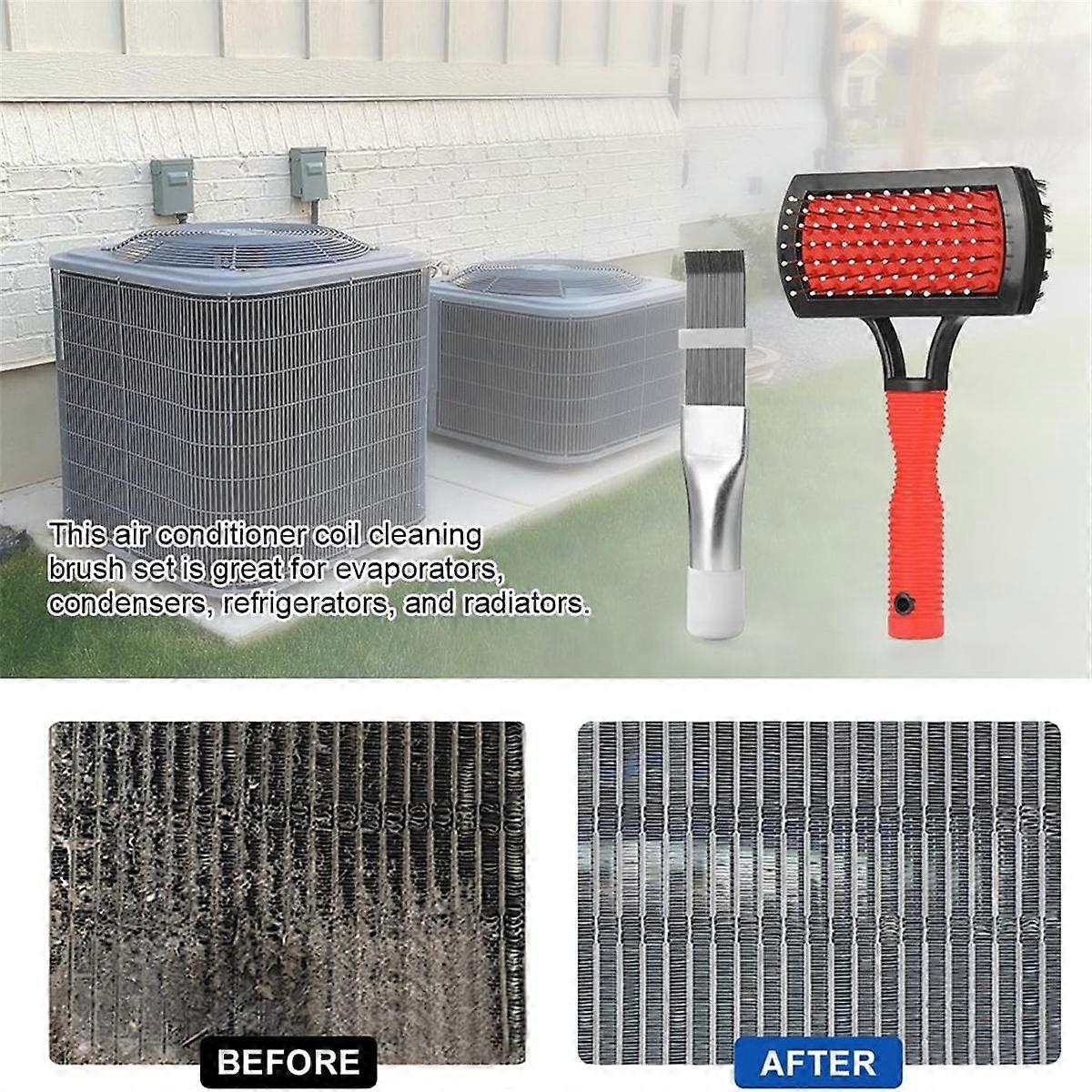 Air Conditioner Evaporator Coil Cleaning Brush AC Condenser Coil Fin ...