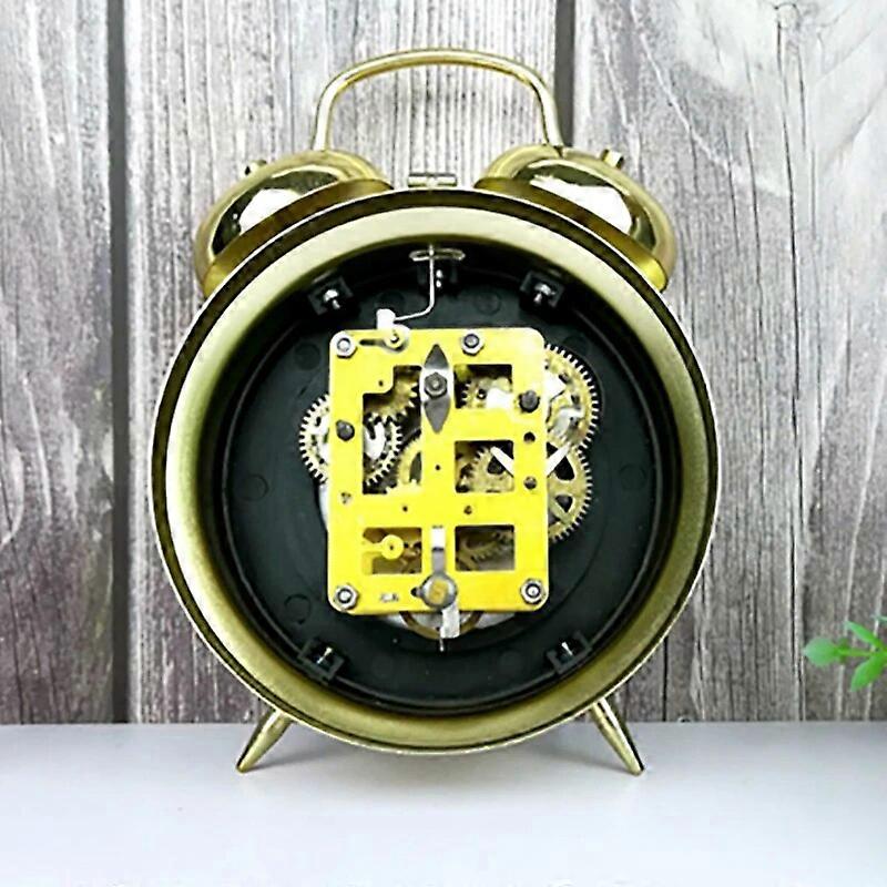 Metal Mechanical Alarm Clock Clockwork Vintage Bedside Table Clock ...
