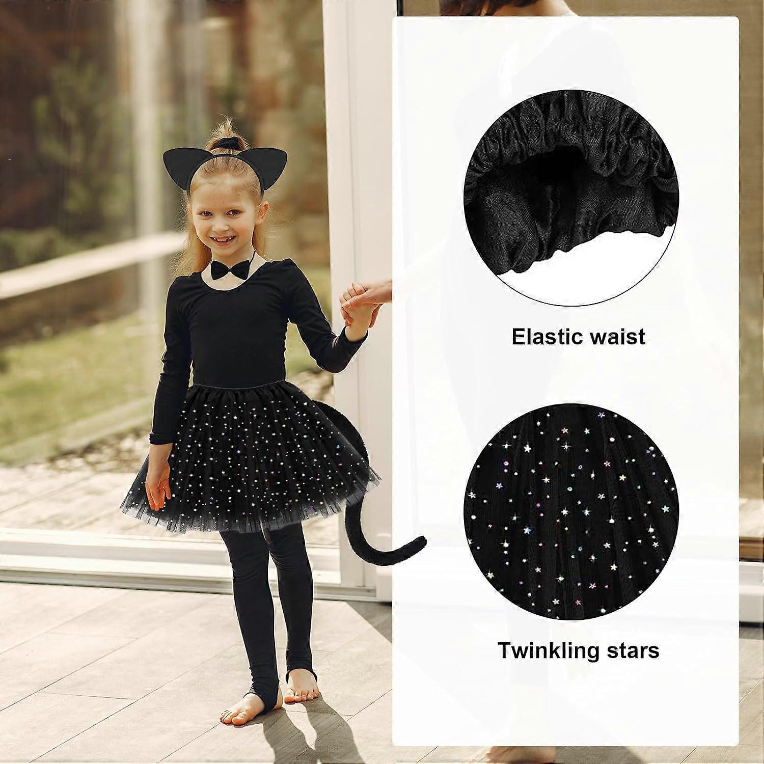 4 Pieces Cat Costume, Cute Cat Cosplay Kitten Ears Cat Tail Bow tie ...