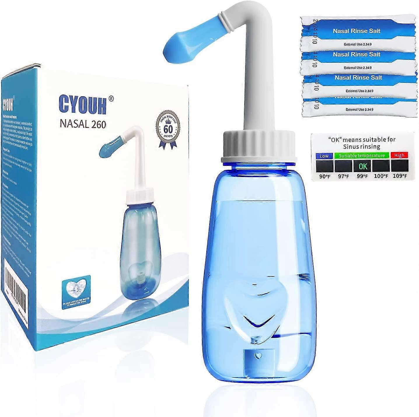 Neti Pot Sinus Rinse,nasal Wash Nose Rinsing Cleanse Bottle For Adult ...