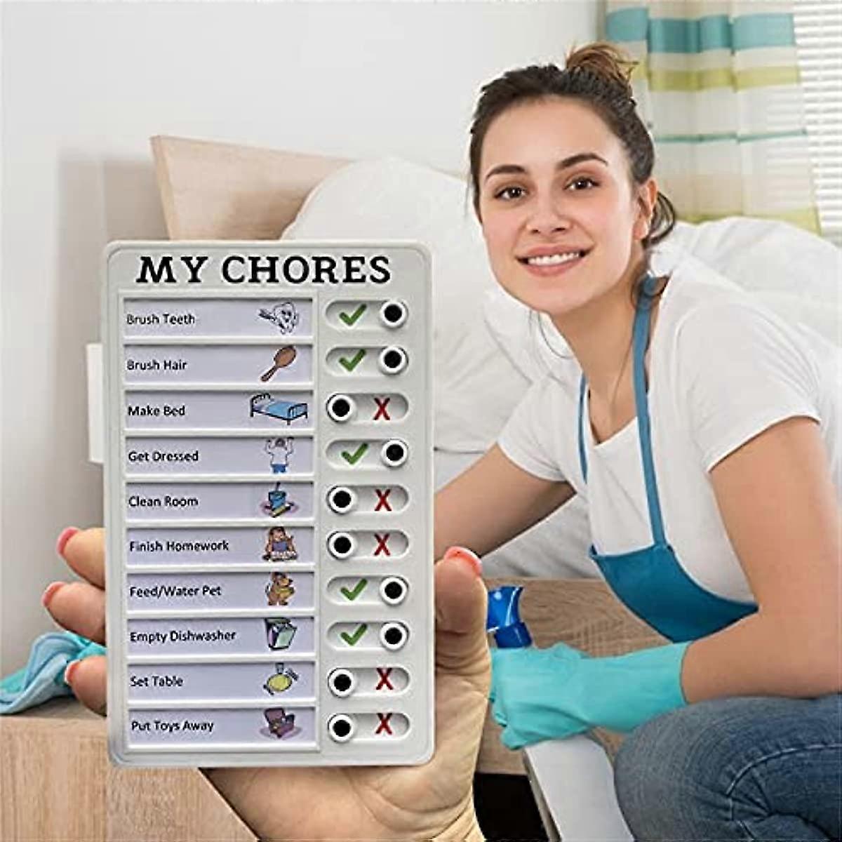 Chore Chart for Adults Kids Memo Checklist Board to Do List Reusable Memo Note Board with Slider ...