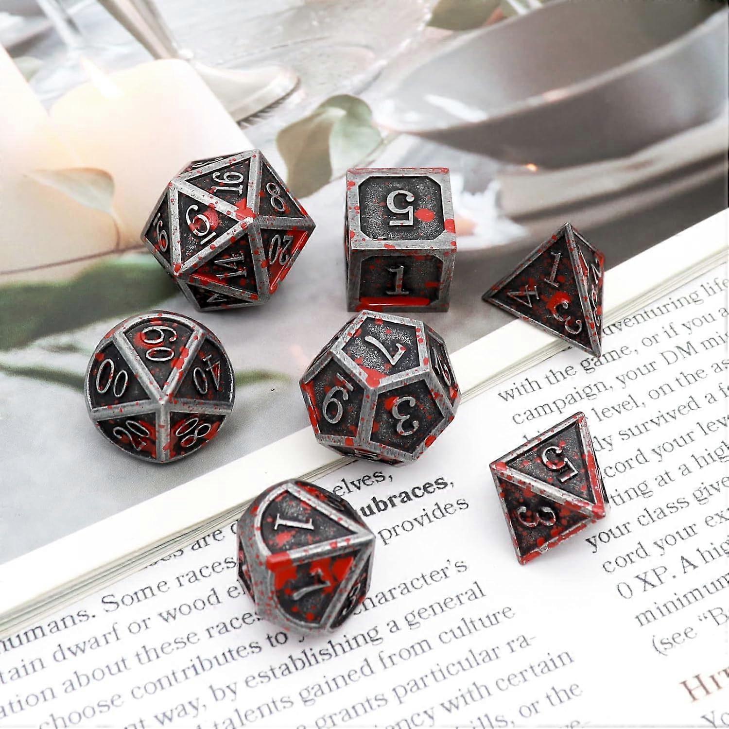 Bloodstained Metal DND Dice Set Bloodstained Dice D&D Polyhedral RPG ...