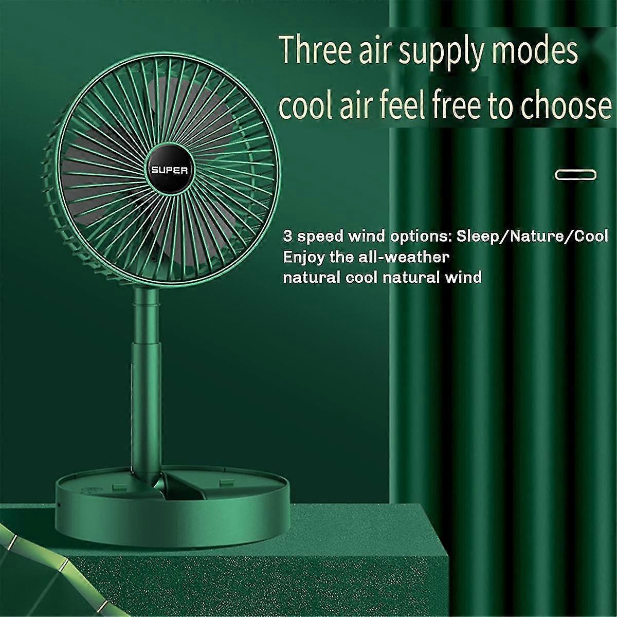 Folding Portable Retractable Electric Fan Usb Rechargeable Battery ...