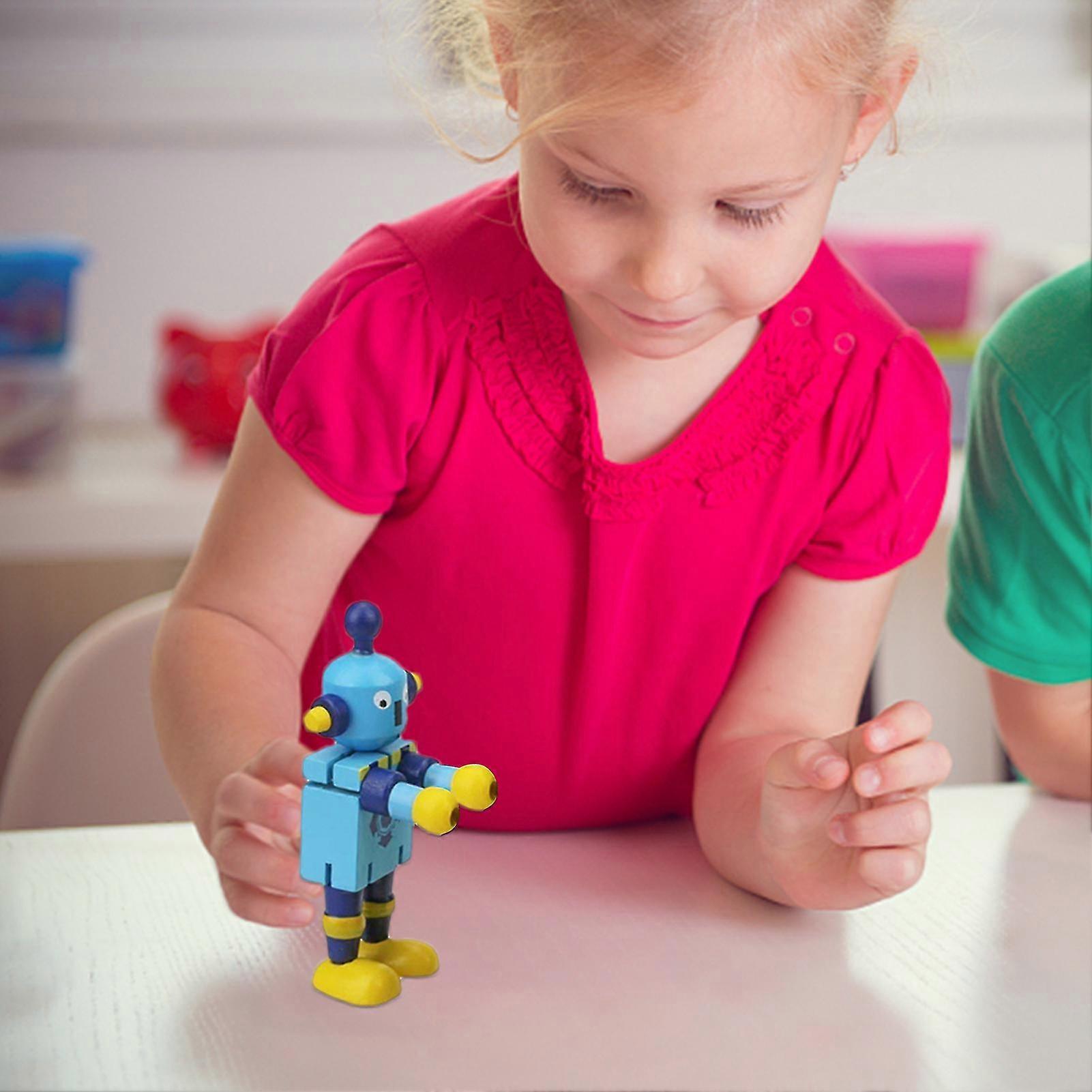 Wooden Toy Robots Flexible Puppet Joint Adjustable Desktop Toy Figure ...