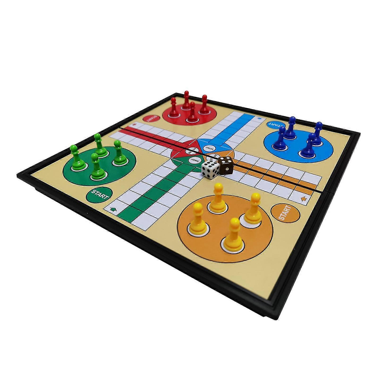 Portable Magnetic Ludo Board Games Folding Flight Game Flying Chess ...