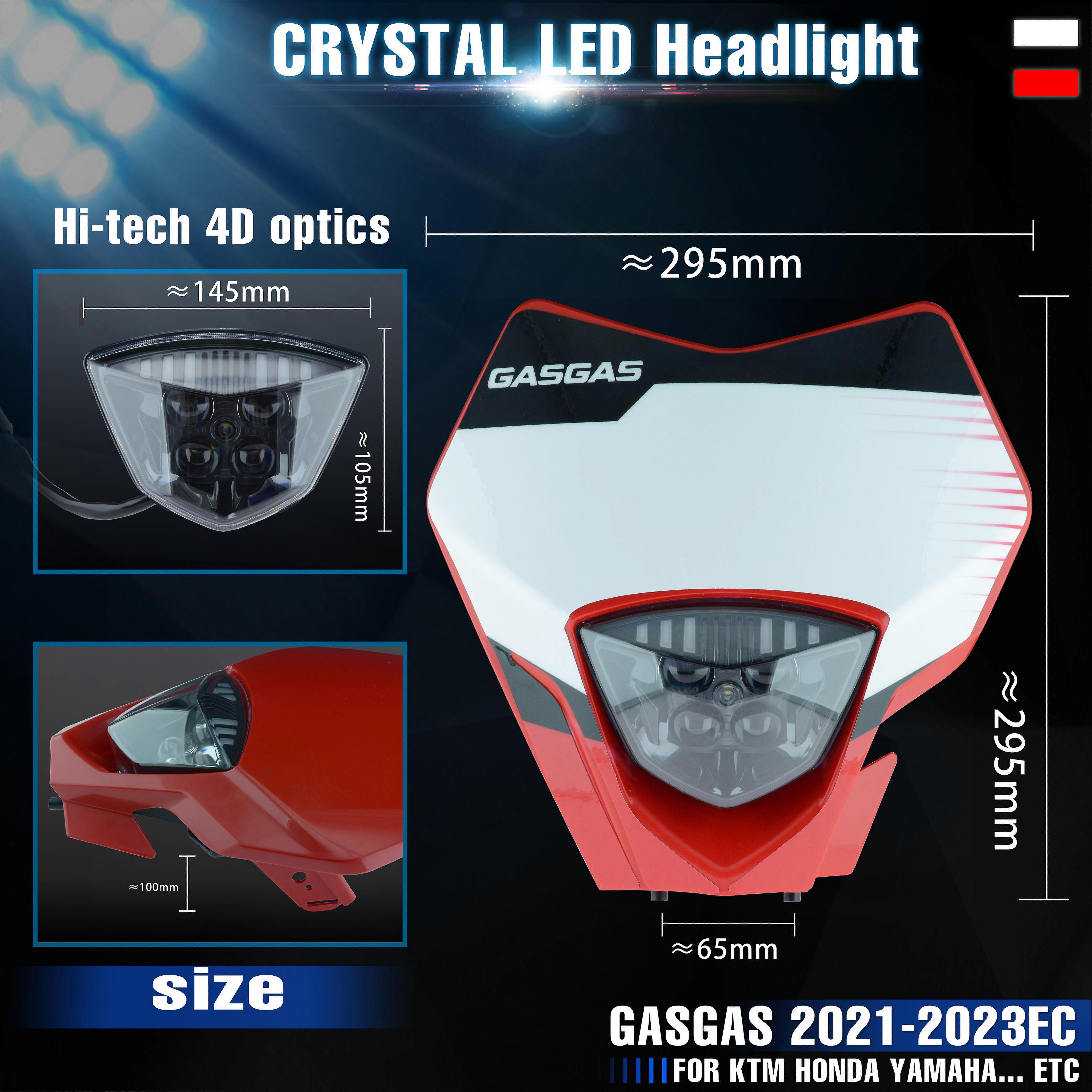 Motorcycle crystal LED Headlight Headlamp For GASGAS 2021-2023 EC 2021 2022 2023 Enduro ...