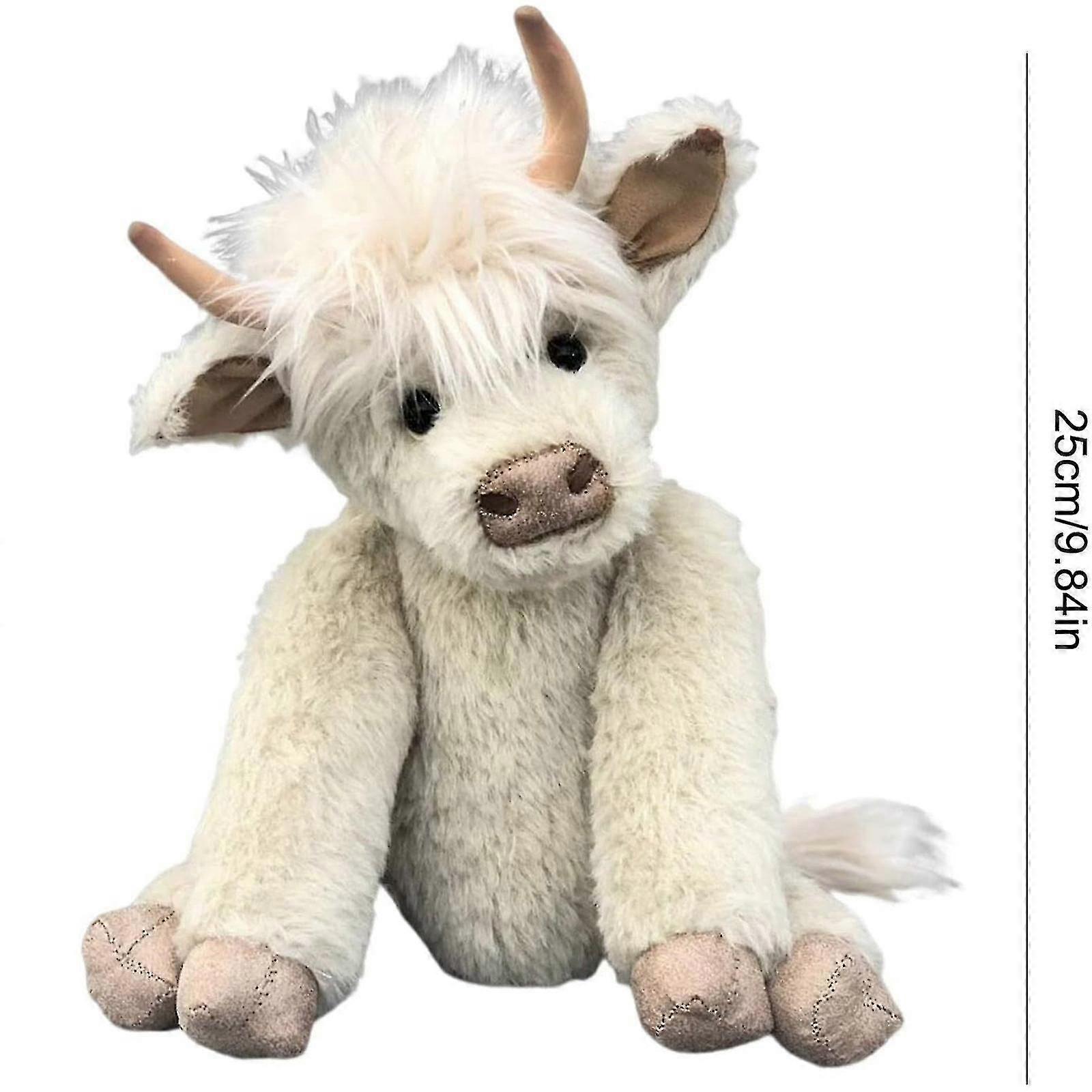 25cm Cute Highland Cow Plush Animals, Sitting Scotland Highland Cow ...