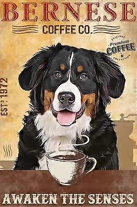 Bernese Dog Retro Tin Sign, Coffee Art Poster,Bedroom Poster Bathroom ...