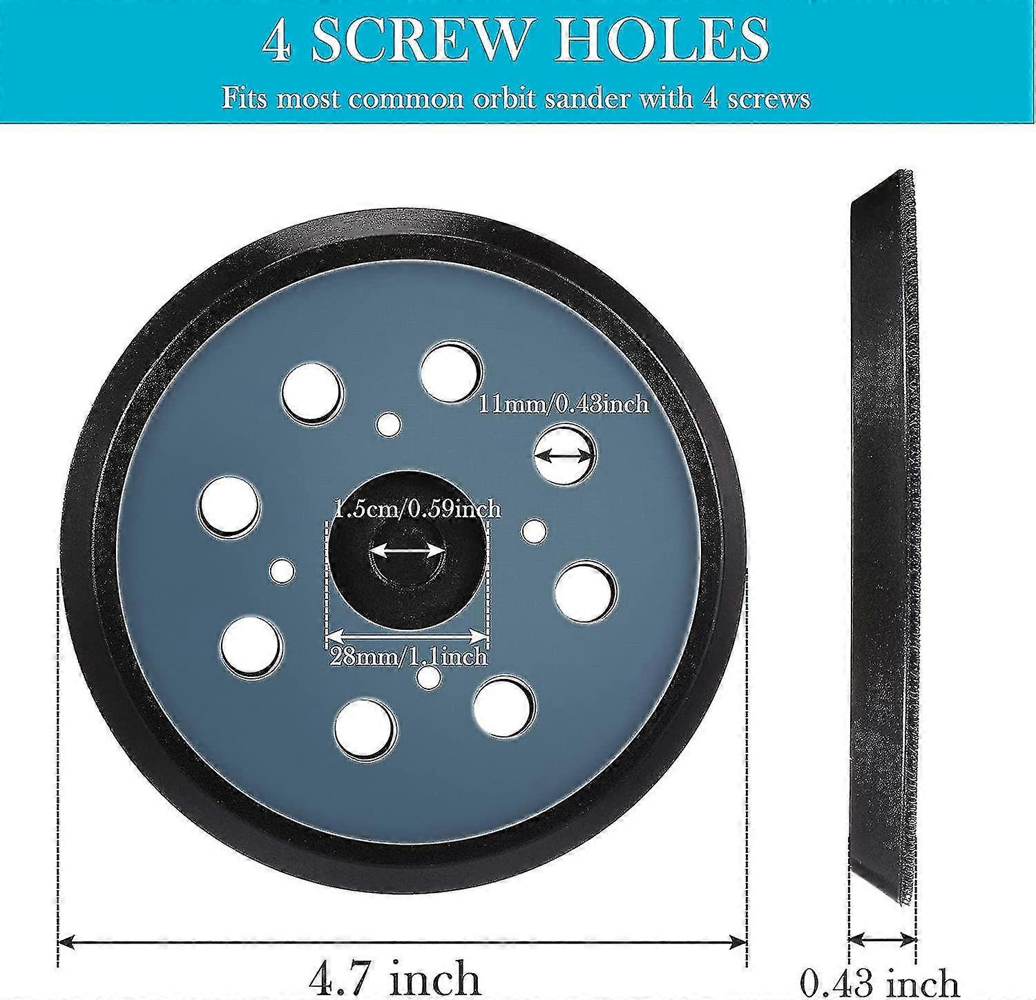 2 Pieces 125mm 8 Hole Hook and Loop Orbital Sander Pad Replacement ...