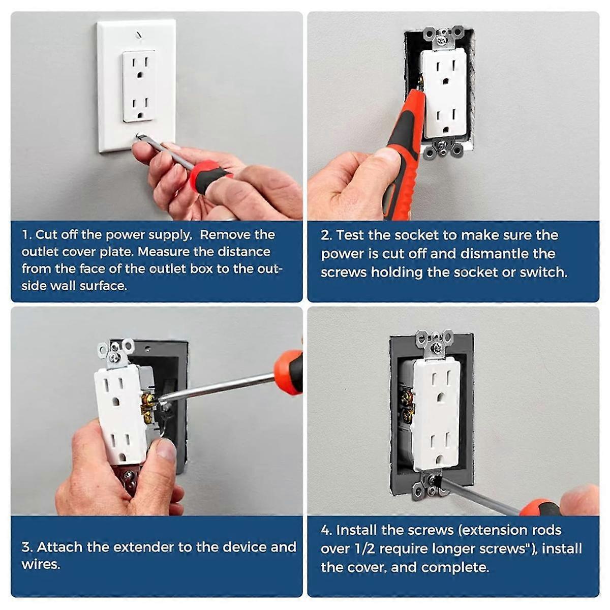 New 1 2 Inch Outlet Box Extender Electrical Outlet Extender for ...