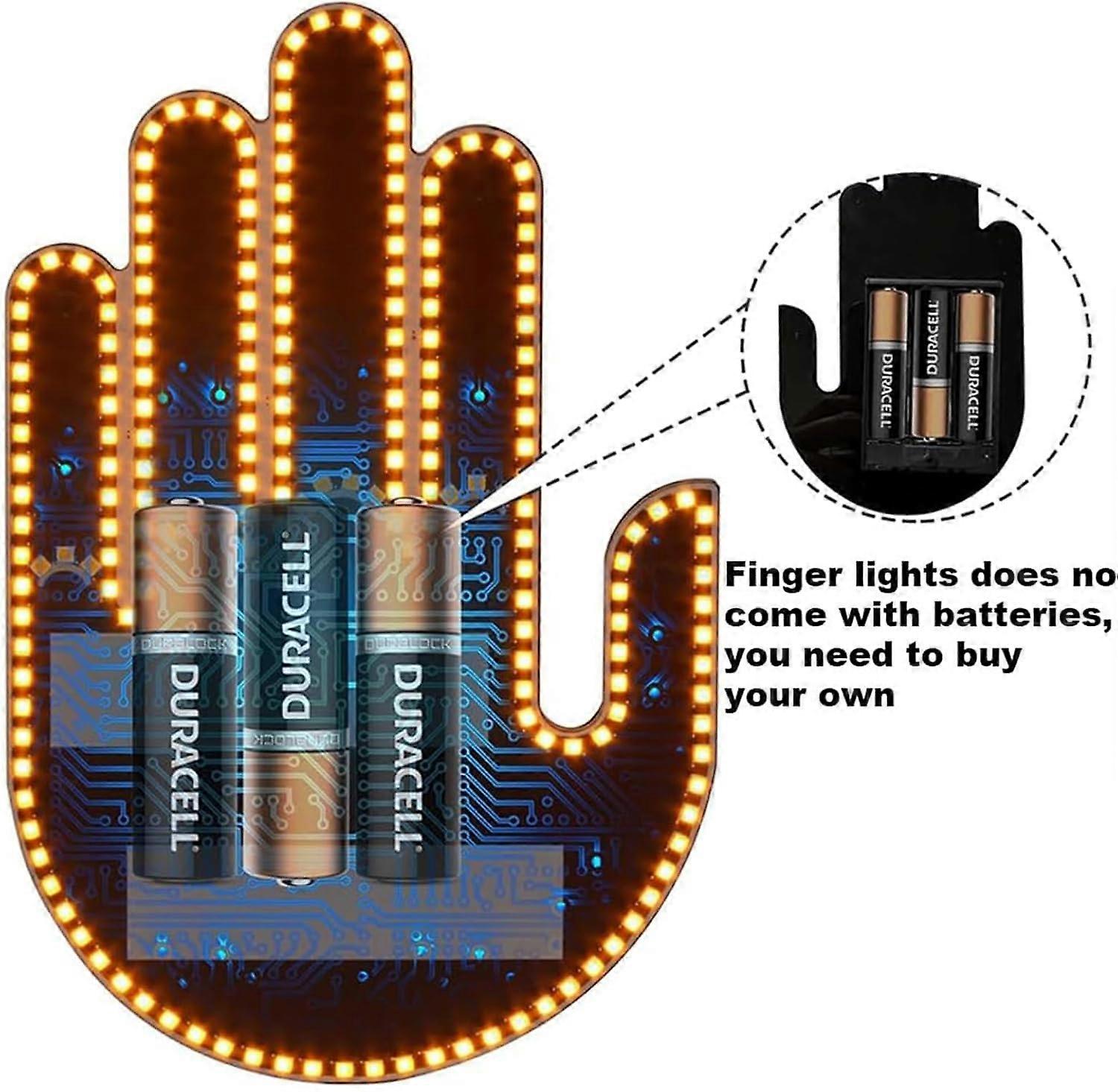 Funny Road Mate Hand Signal, Car LED Finger Lights with Remote Control ...