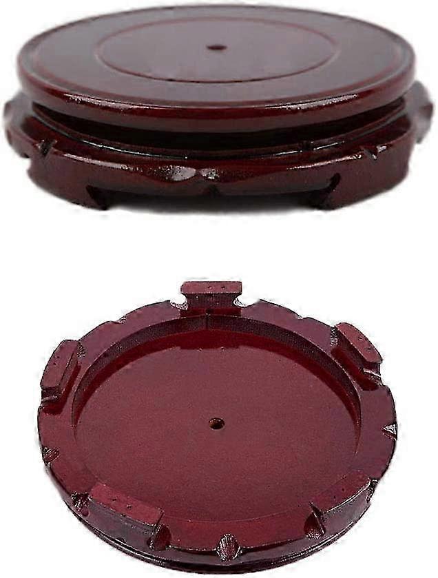 Round wooden rotating display stand vase teapot base display stand ...