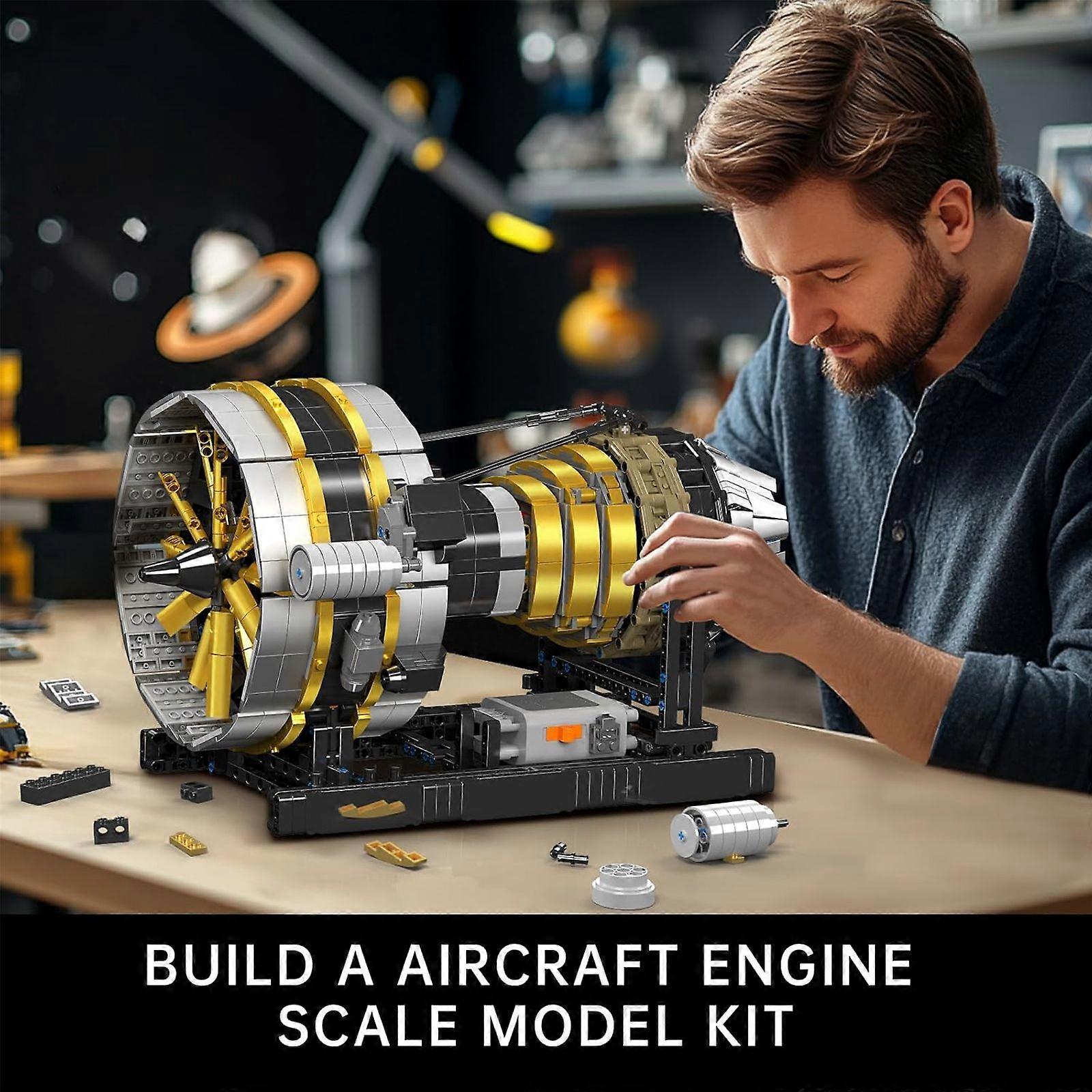 Mould King City Aircraft Engine Building Kit, Turbojet Engine Model ...