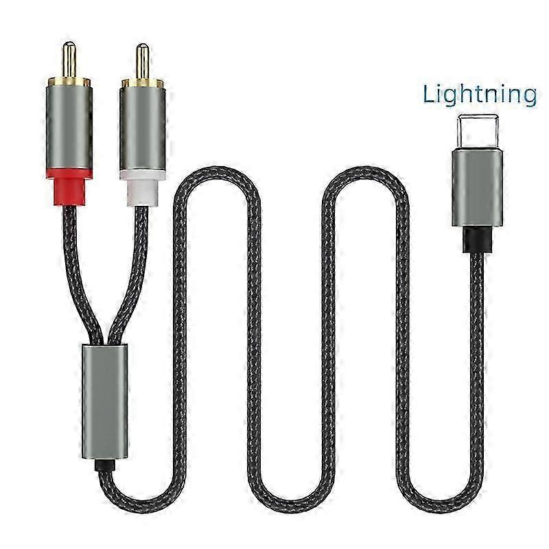 1m Stereo Y Splitter Adapter: Lightning To Rca Cable For Iphone, Ipad ...